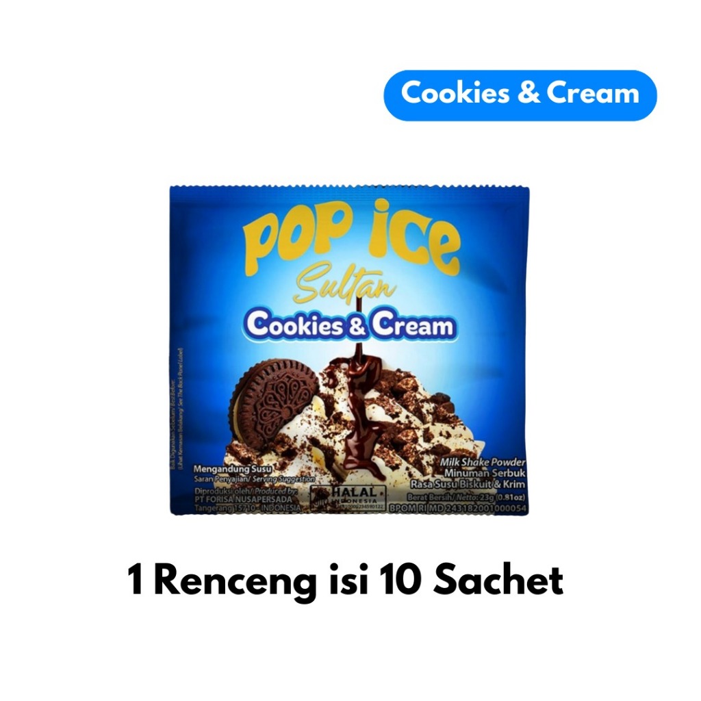 Jual Pop ice 25gr Es Blender Renceng isi 10Sachet Rasa Durian Melon ...