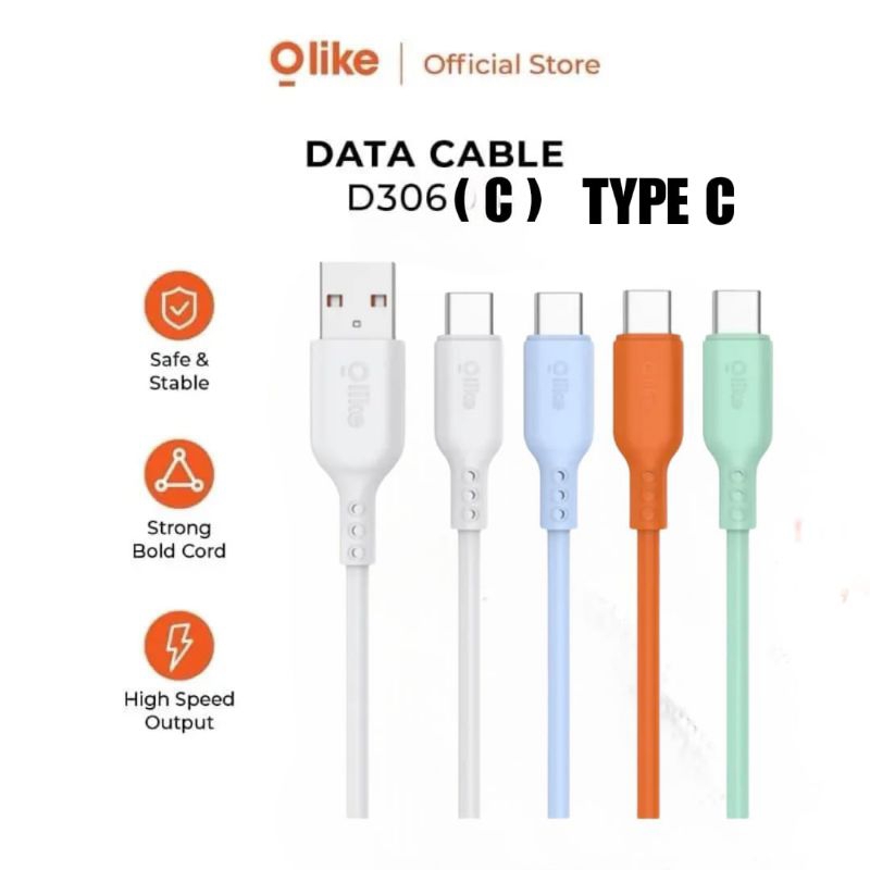 Jual OLIKE D306C KABEL DATA TYPE C 2.4A 100CM | Shopee Indonesia