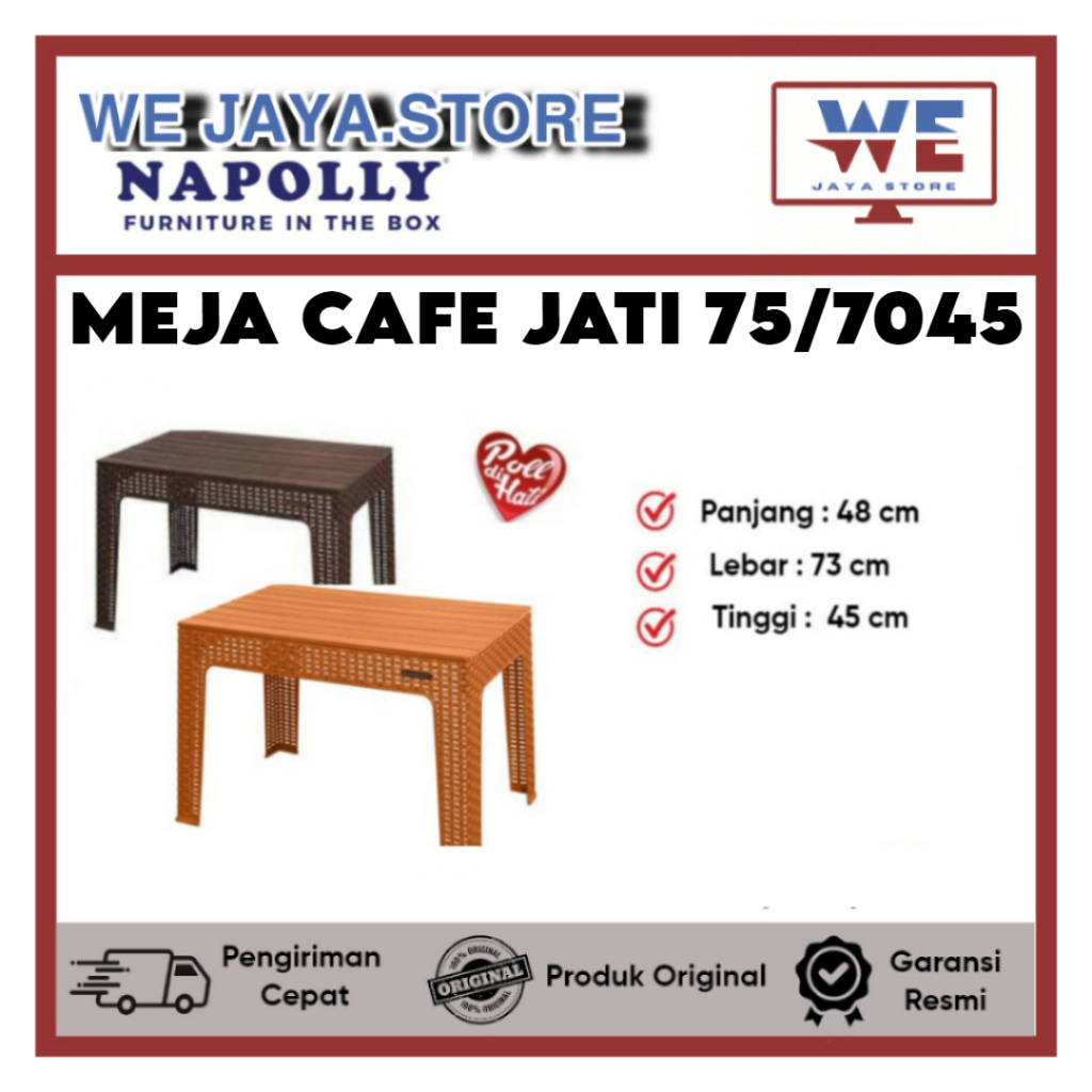 Jual MEJA PLASTIK NAPOLLY CAFE 75/7045 | Shopee Indonesia