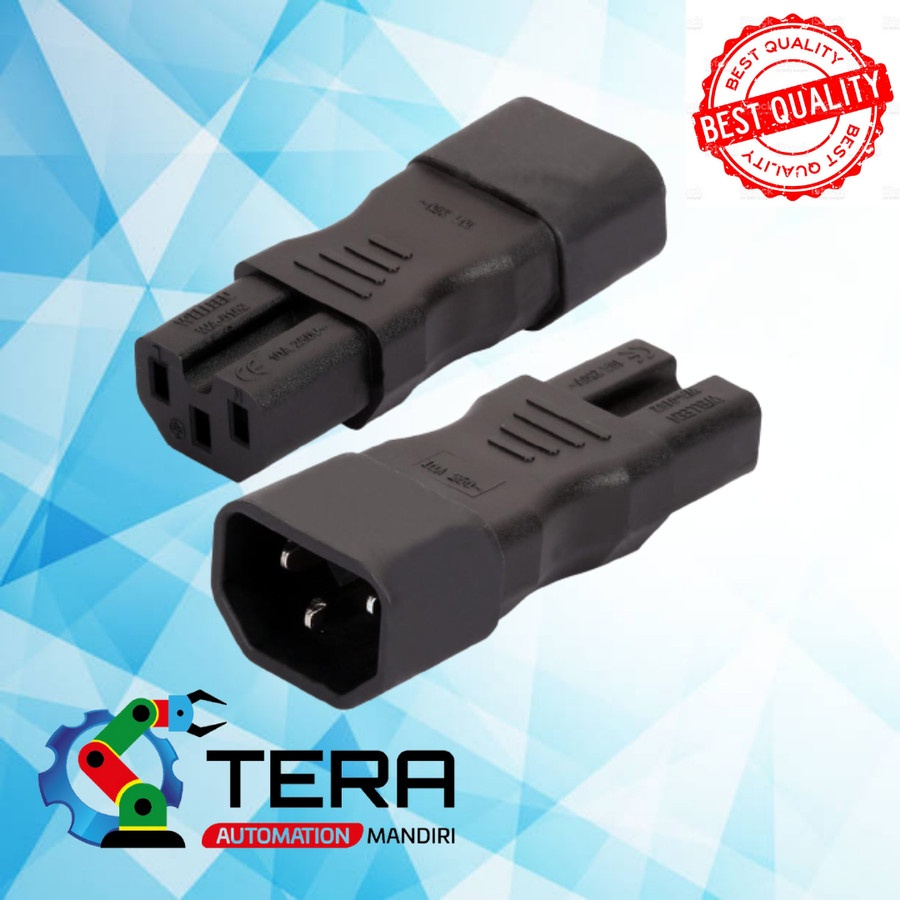 Jual IEC 320 C14 Male To C15 Kettle Plug Female Power Adapter Converter ...