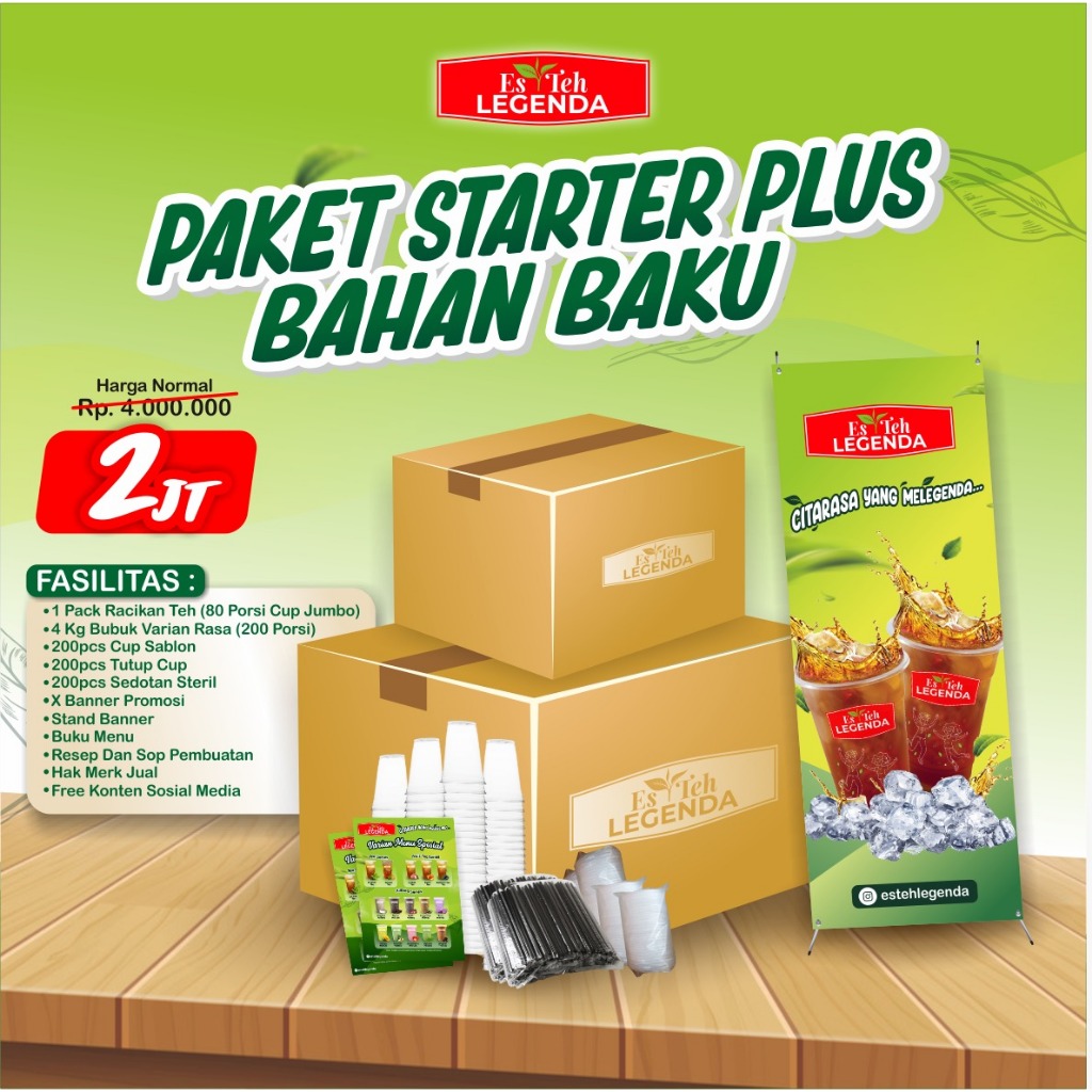 Jual PAKET KEMITRAAN ES TEH LEGENDA STARTER PLUS BAHAN BAKU / PAKET ...