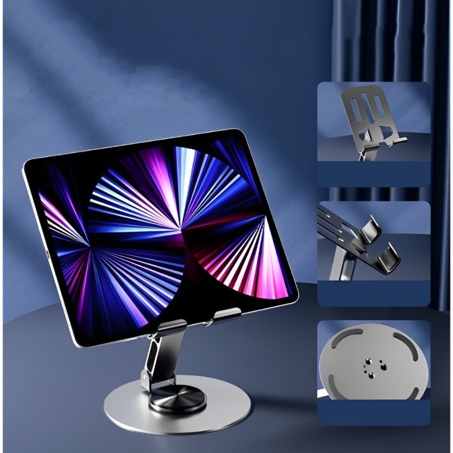 Jual Stand Holder Besi HP Tablet Putar 360 Derajat Holder Ipad Metal ...