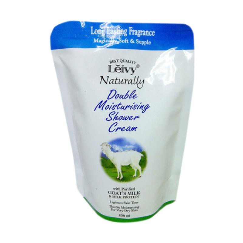 Jual Leivy Double Moisturising Shower Cream Goat's Milk Sabun Refill ...
