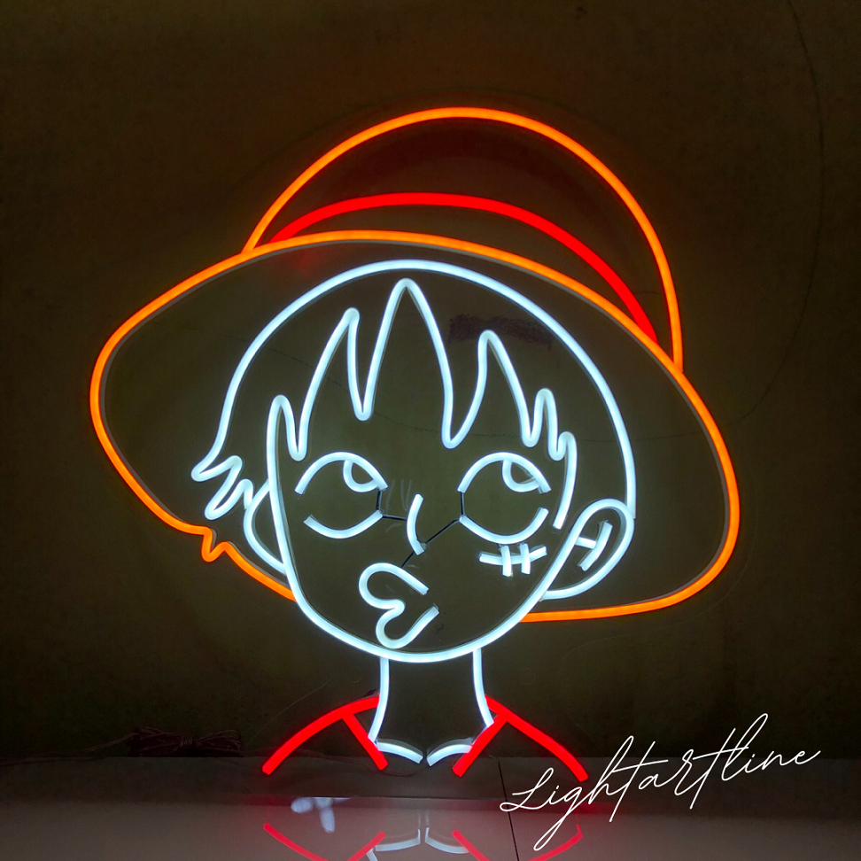 Jual Neon Flex Logo LUFFY- lampu Logo LUFFY- Neon Sign dengan Logo ...