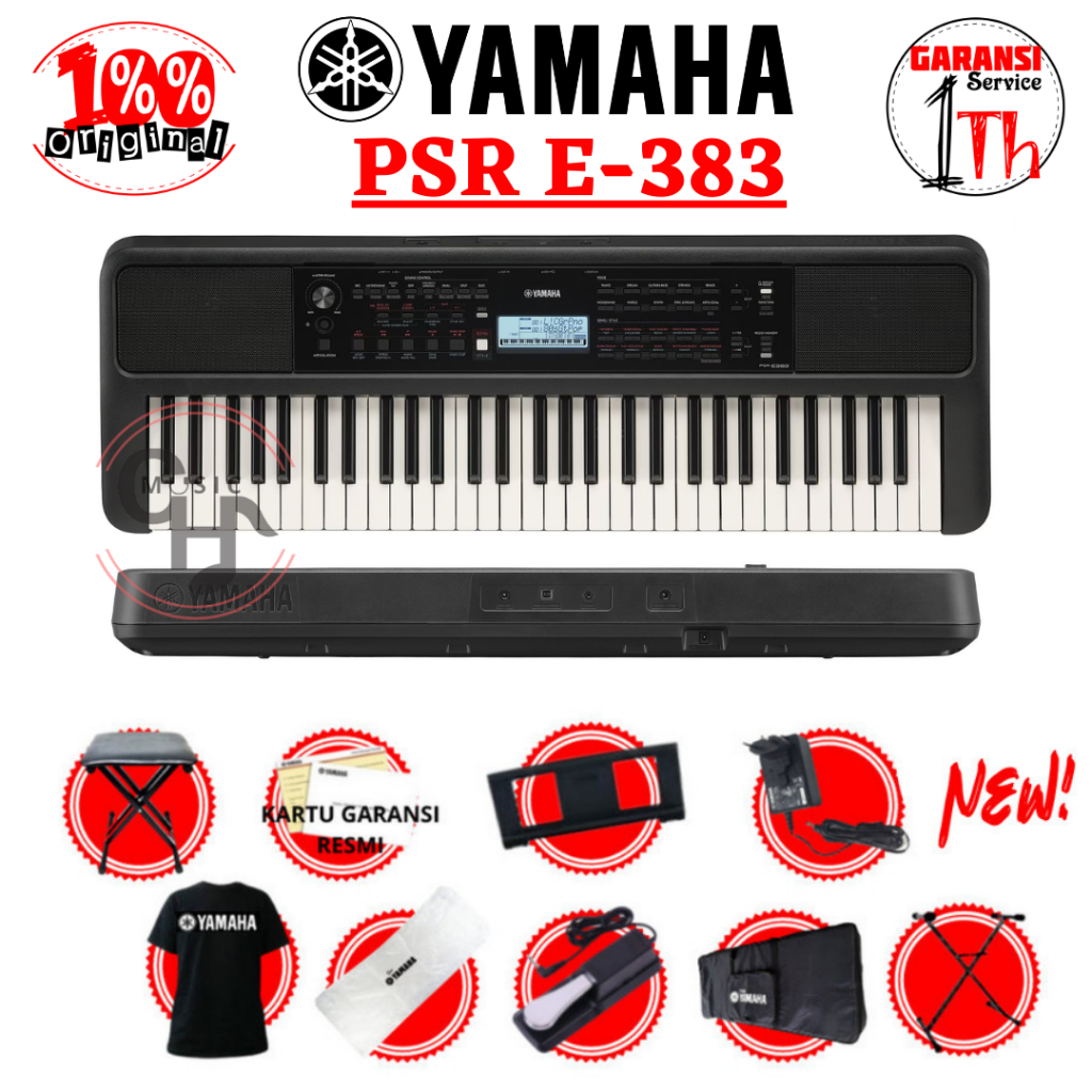 Jual Yamaha Psr E-383 Portable Keyboard Yamaha PSR-E383 Paket | Shopee ...