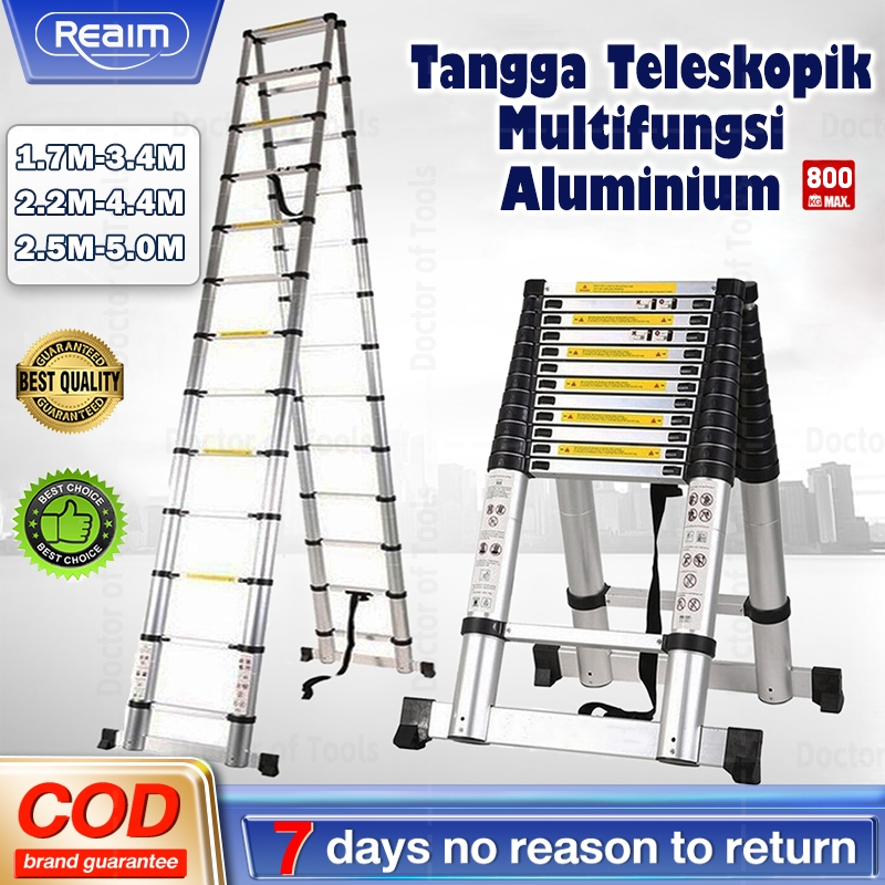 Jual Reaim Tangga Teleskopik Aluminium Portabel Rumah Tangga 3.4M/4.4M ...