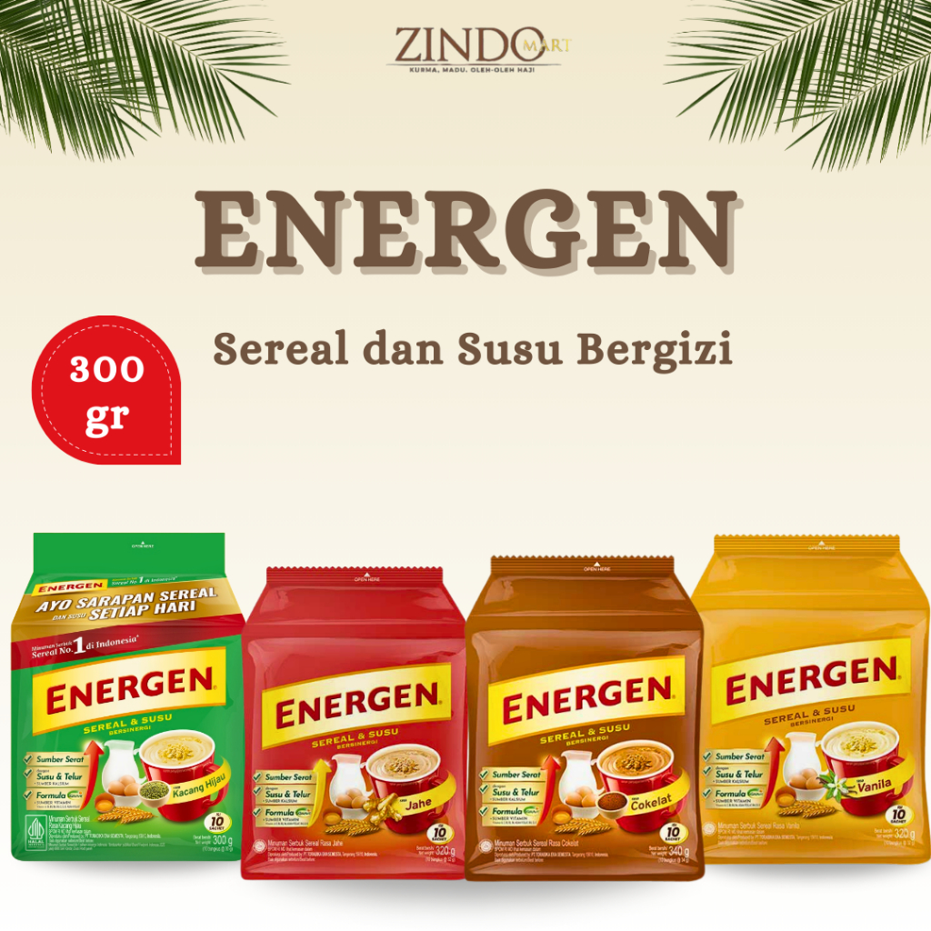 Jual ENERGEN SEREAL 1 PACK ISI 10 SACHET ALL VARIAN RASA COKLAT, KACANG ...