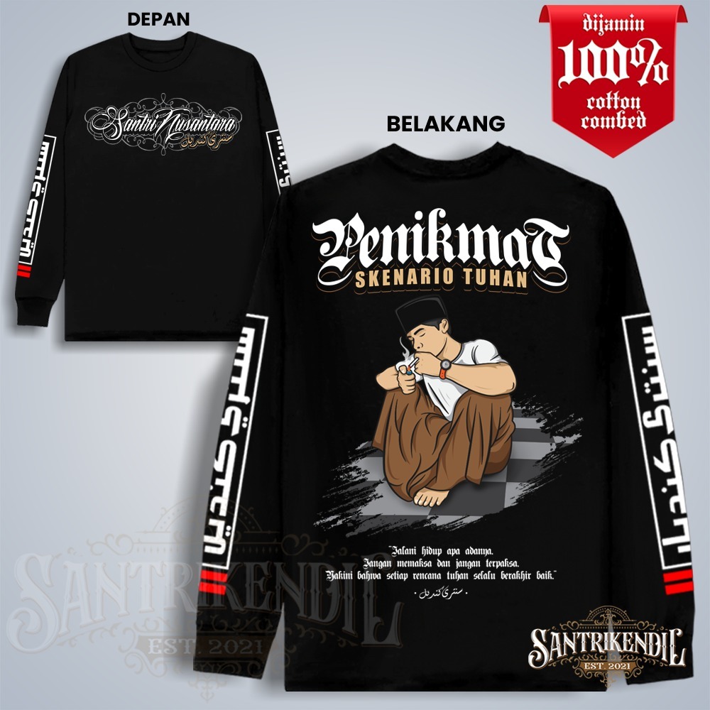 Jual KAOS SANTRI KUALITAS PREMIUM 100% COTTON SUPER COMBED SEKENARIO ...