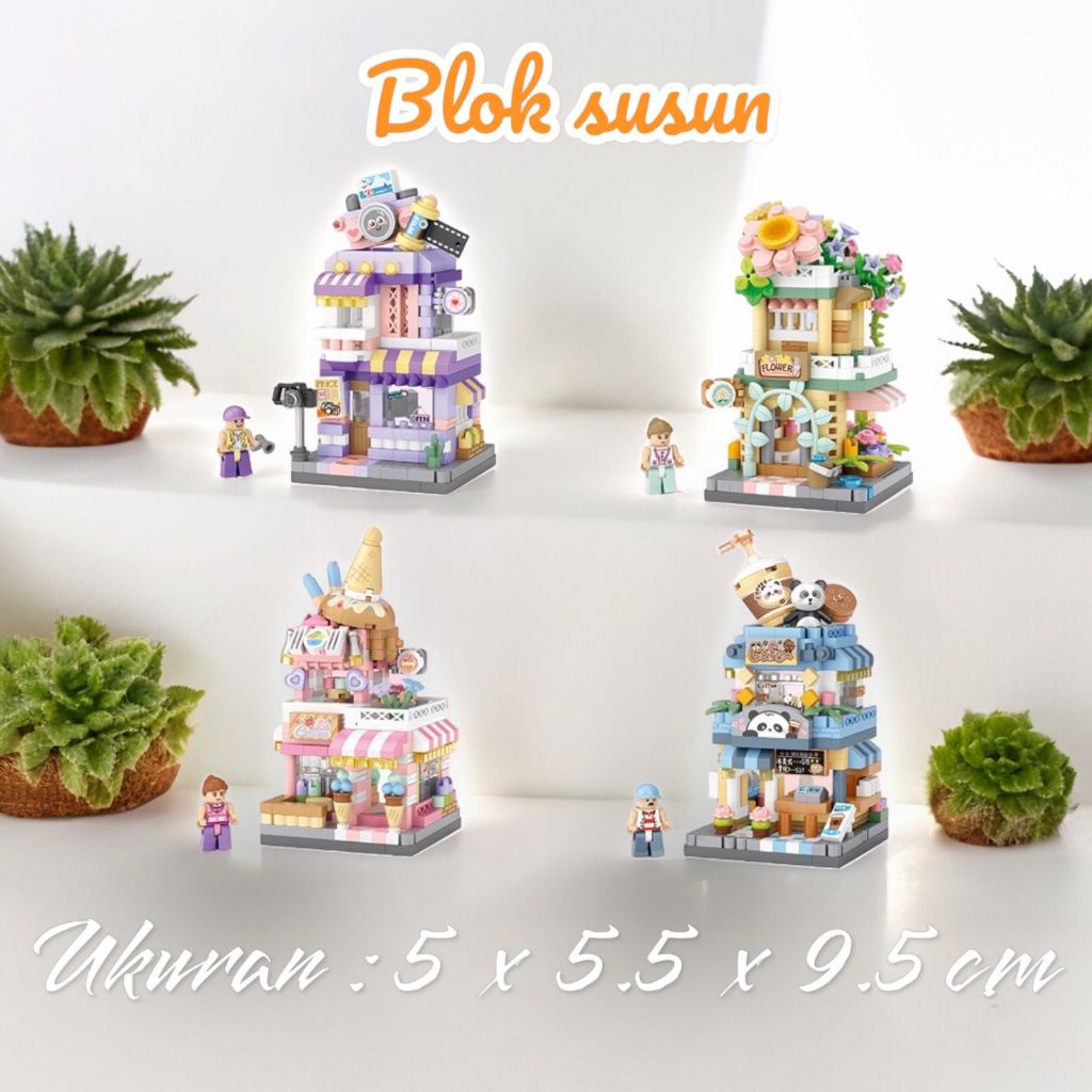 Jual Balok Susun - Brick Block DIY Puzzle Koleksi City Store mainan ...