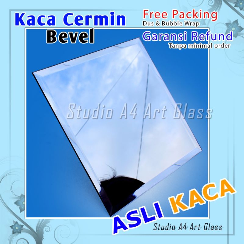 Jual KACA CERMIN BEVEL 25X25 CM TEBAL 5 MM BEVEL 1 CM cermin tempel ...