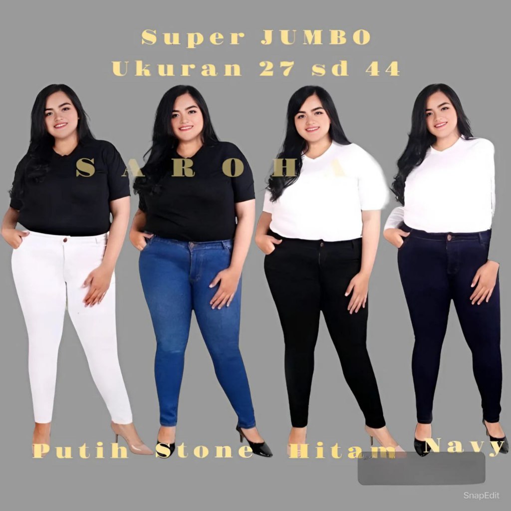 Jual Celana Jeans Wanita Skinny Super Jumbo Big Size Melar Panjang ...