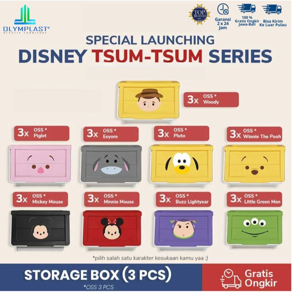 Jual OLYMPLAST X Tsum Tsum Disney Series / OSS / Storage Solution ...