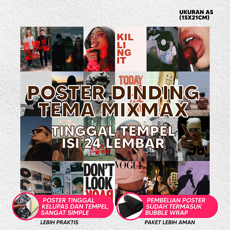 Jual Poster Dinding Tinggal Pasang Bundle MIXMAX | Poster Aesthetic ...
