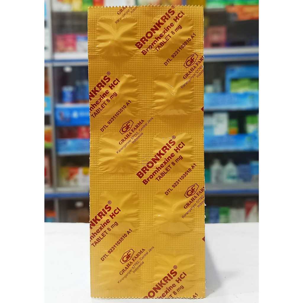 Jual Bronkris 8MG 𝟏 𝐒𝐓𝐑𝐈𝐏 𝐈𝐒𝐈 𝟏𝟎 𝐓𝐀𝐁𝐋𝐄𝐓 - Meredakan Batuk Berdahak/Asma ...