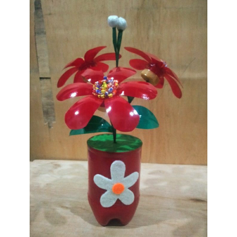 Jual Bunga Lengkap Botol Plastik / Prakarya Botol Bekas / Tugas Sekolah ...