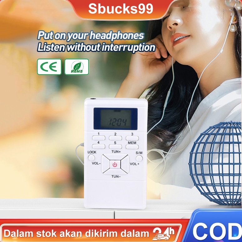 Jual KODE I45F Radio Mini Portable Radio FMAM Dual Band Radio Lithium ...