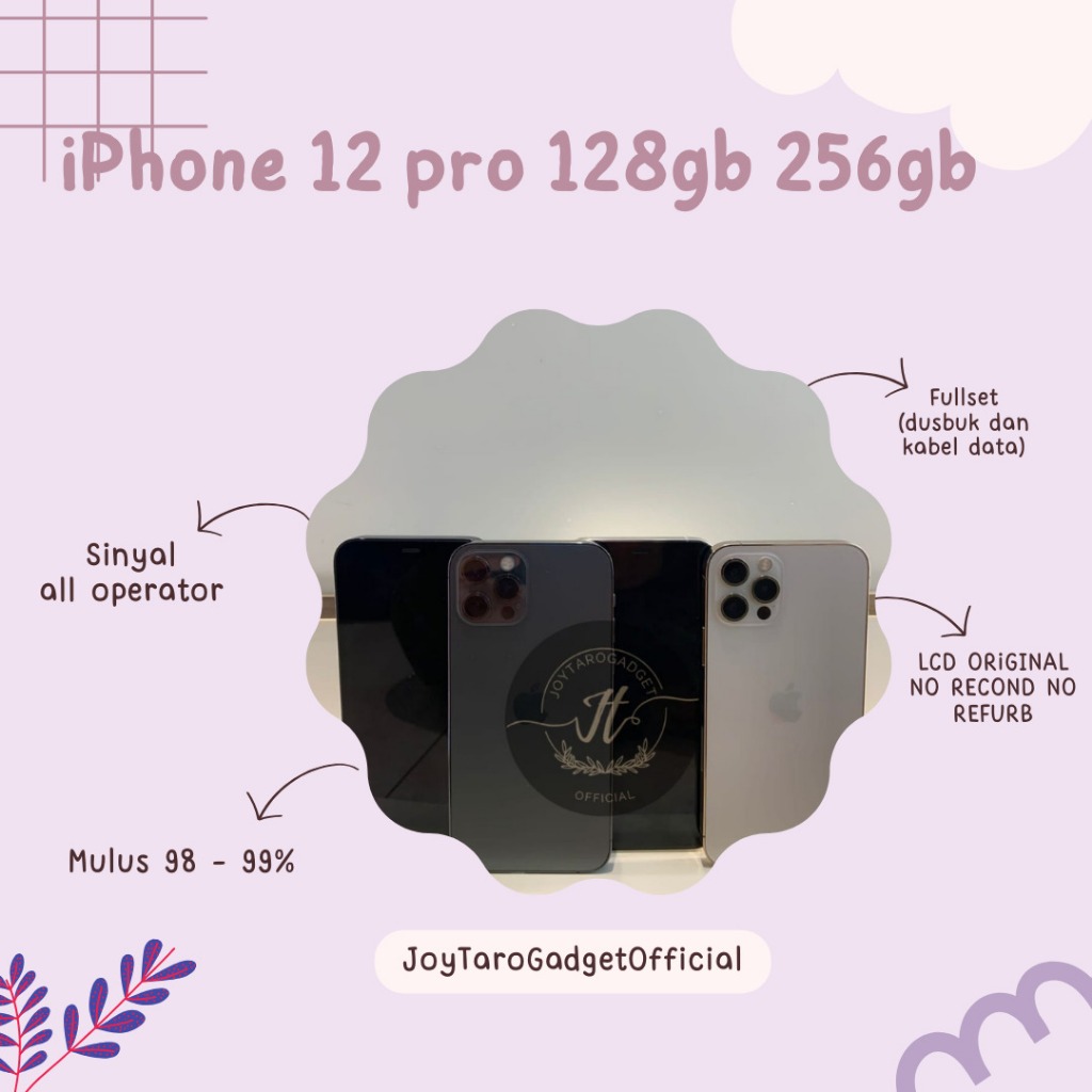Jual ip 12 pro 128gb 256gb Fullset Lcd Original Mulus No Recond ...