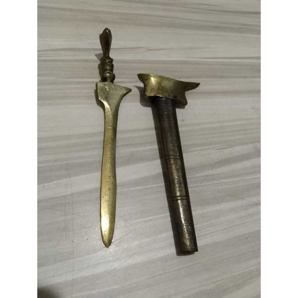 Jual Kris Pusaka Mini Kuningan Kuno Jadul Antik | Shopee Indonesia