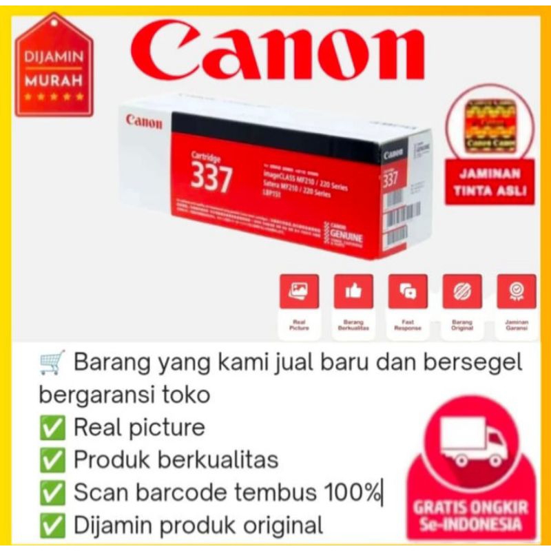 Jual TONER CARTRIDGE CANON 337 BLACK ORIGINAL | Shopee Indonesia