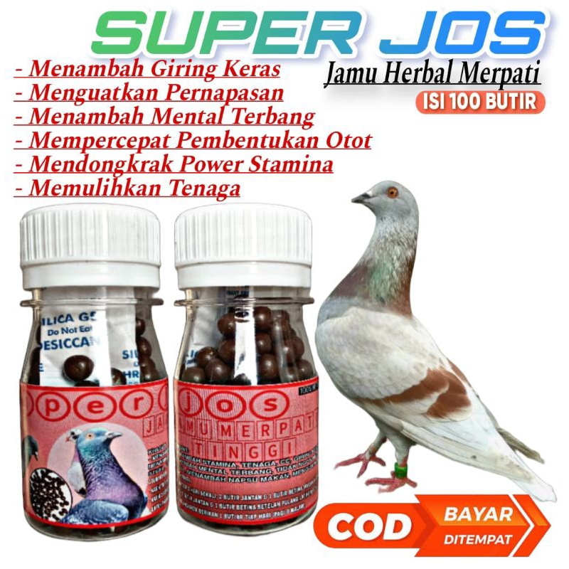 Jual SUPER JOS ISI 100 BUTIR JAMU MERPATI TINGGI KOLONG LOSDOR STUT ...