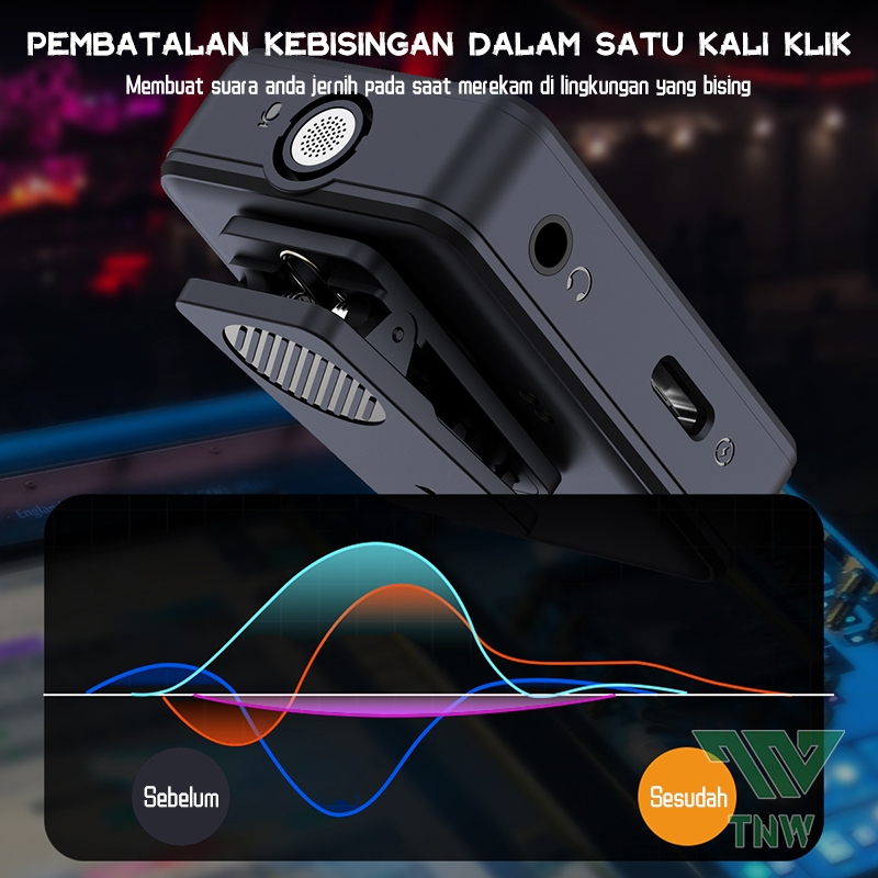 Jual TNW-N11 Microphone Wireless Dual Mikrofon Clip on Mic hp dan ...