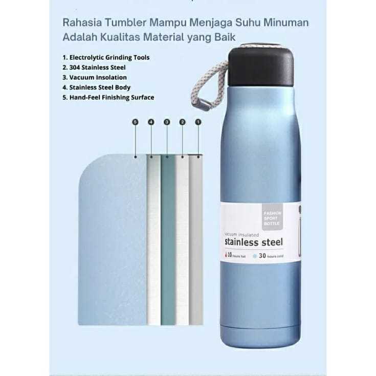Jual BOTOL AIR MINUM STAINLESS 600ML / TUMBLR DOFF / TUMBLER TAHAN ...