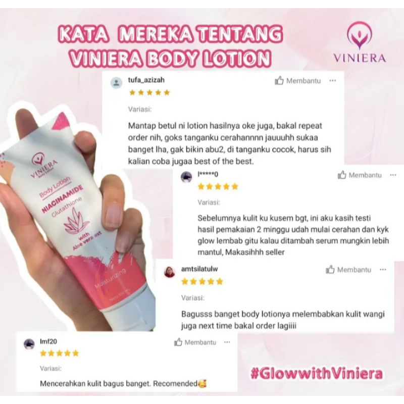 Jual Viniera Body Lotion with Niacinamide Gluthathion dan aloe Vera ...