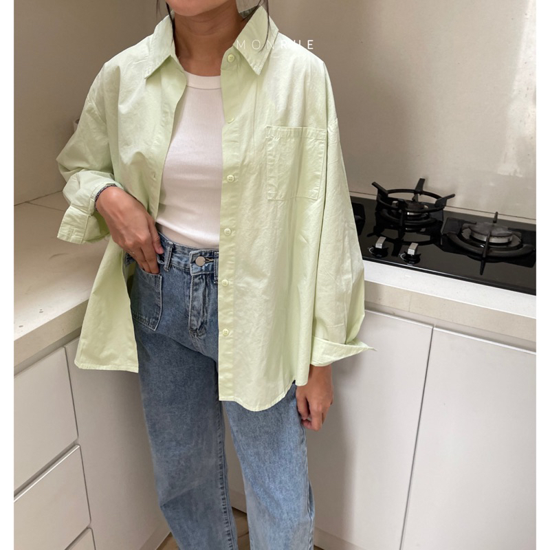 Jual MONRUE — Ara Oversized Shirt | Shopee Indonesia