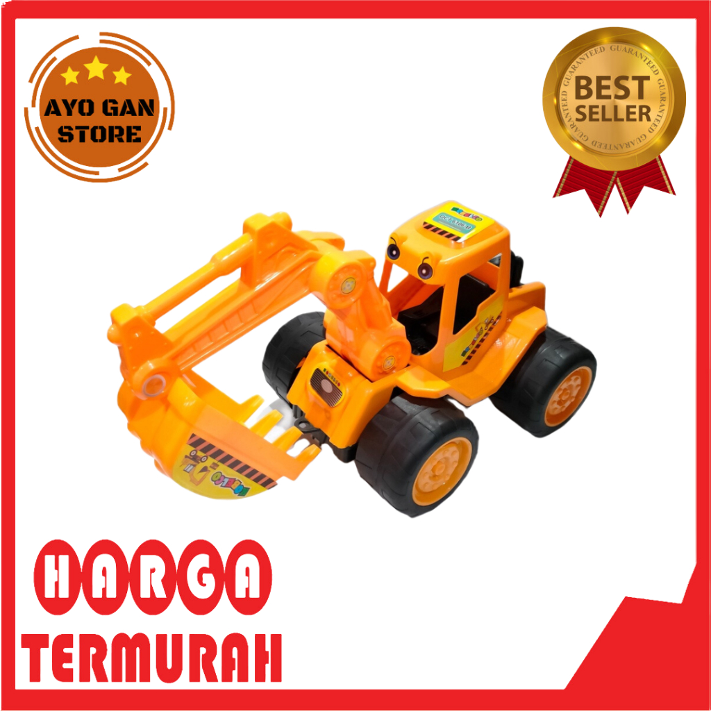 Jual Mainan Mobil Konstruksi Beco Excavator Roda Besar Kobelco | Shopee ...