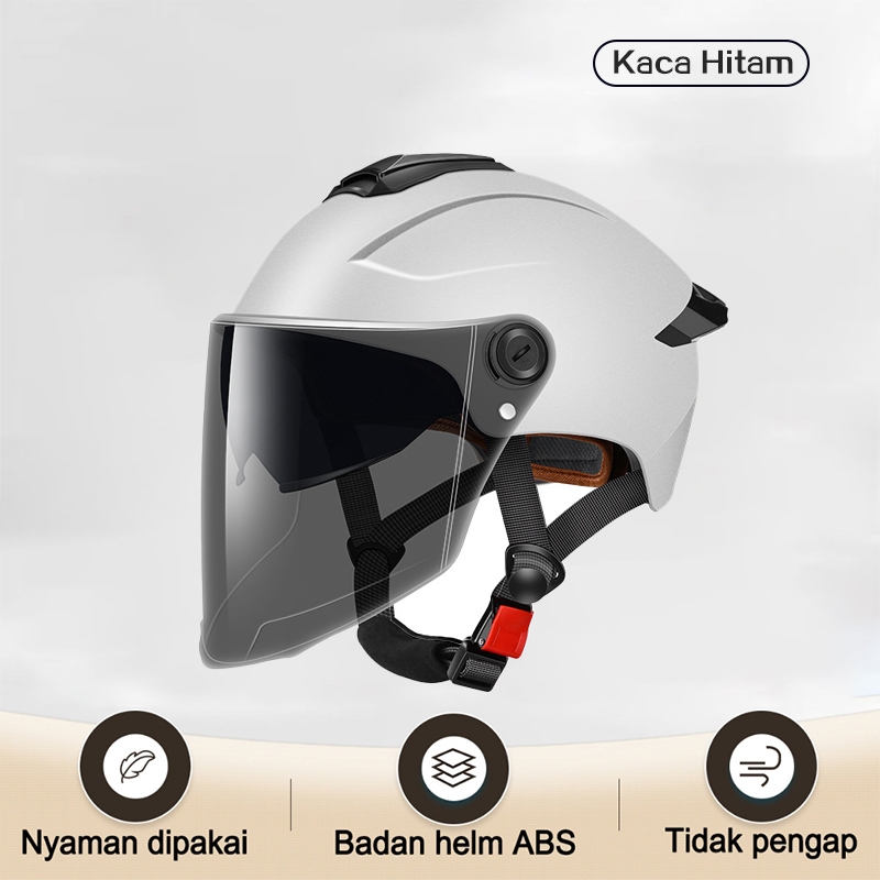 Jual Helm Half Face Helm Sepeda Motor Listrik Original Double Visor ...