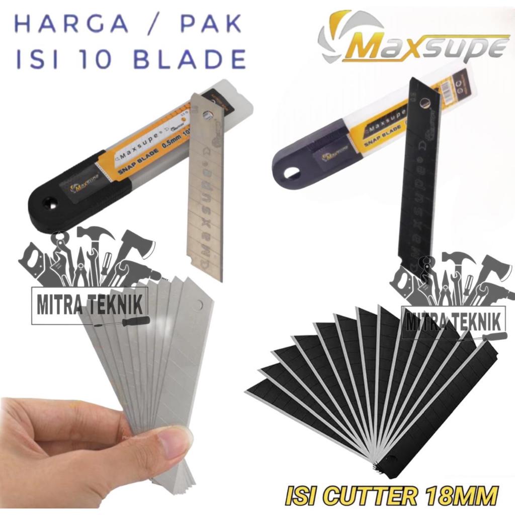 Jual Maxsupe Isi Cutter Besar 18mm Refill Cutter Tebal 0.5mm isi 10pcs ...