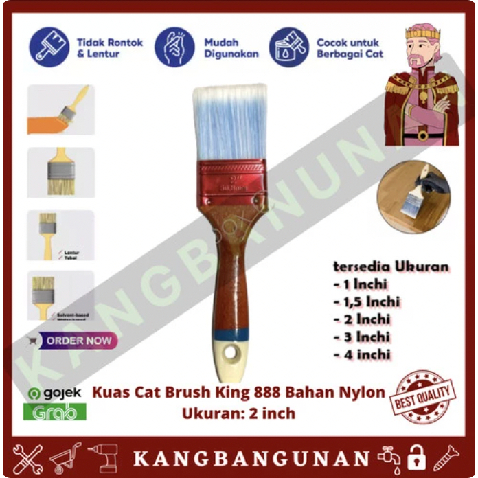 Jual Kuas Cat Tembok Bulu Nylon Kwas Koas Paint Brush tembok dinding 2 ...