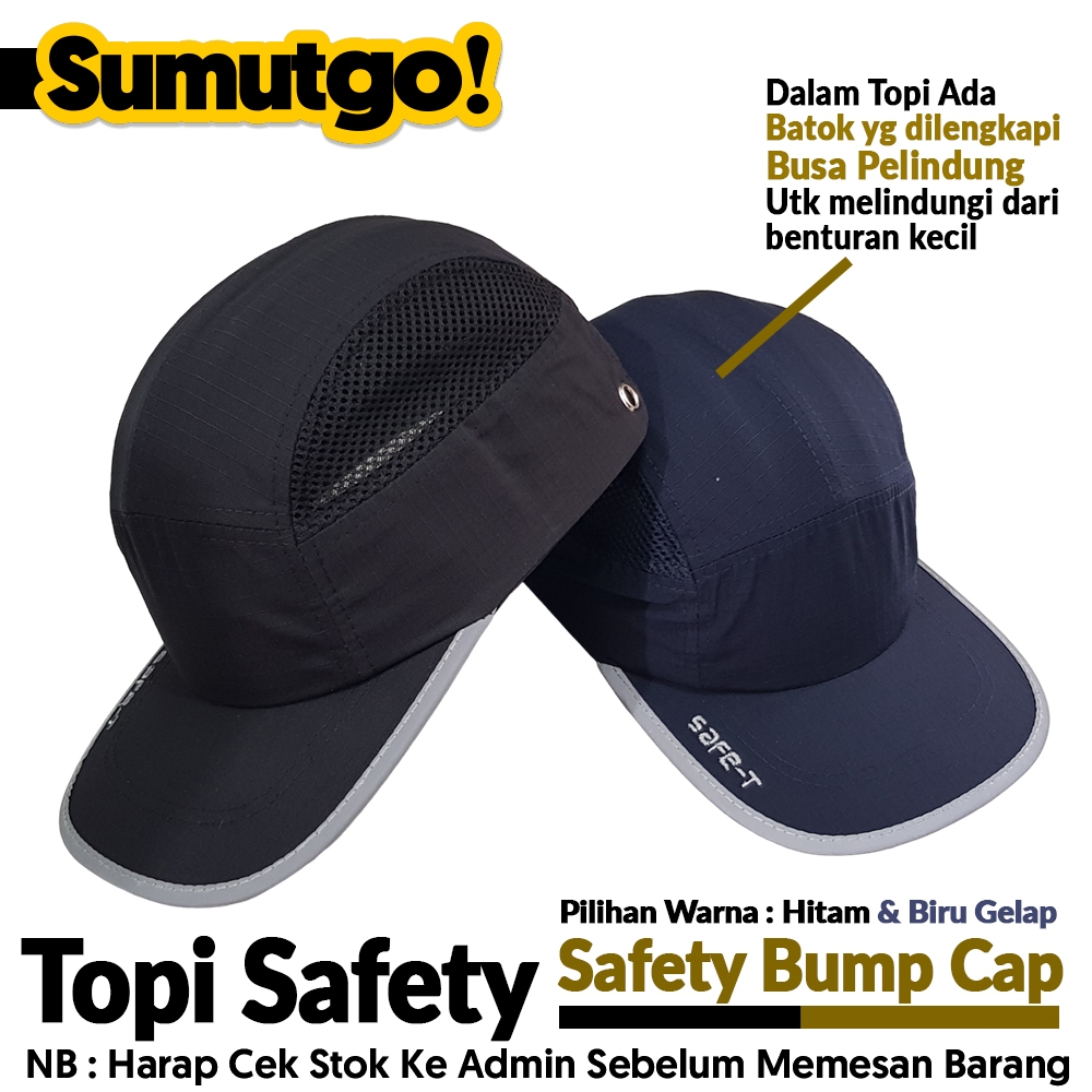 Jual [ 2 Pilihan warna : Hitam / Biru Tua Gelap ] Topi Safety Proyek ...