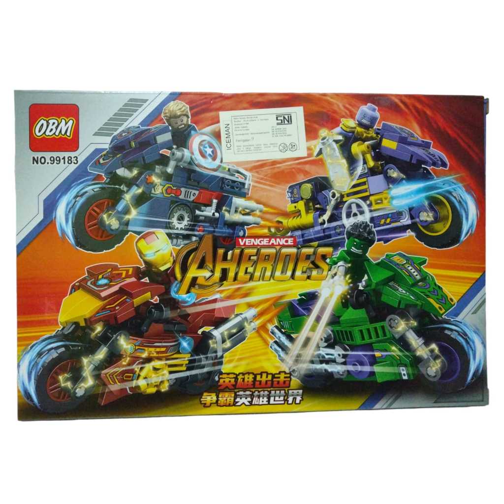 Jual Brick Super Heroes Ukuran Besar NO.99183 Hulk,Thanos,Iron Man ...