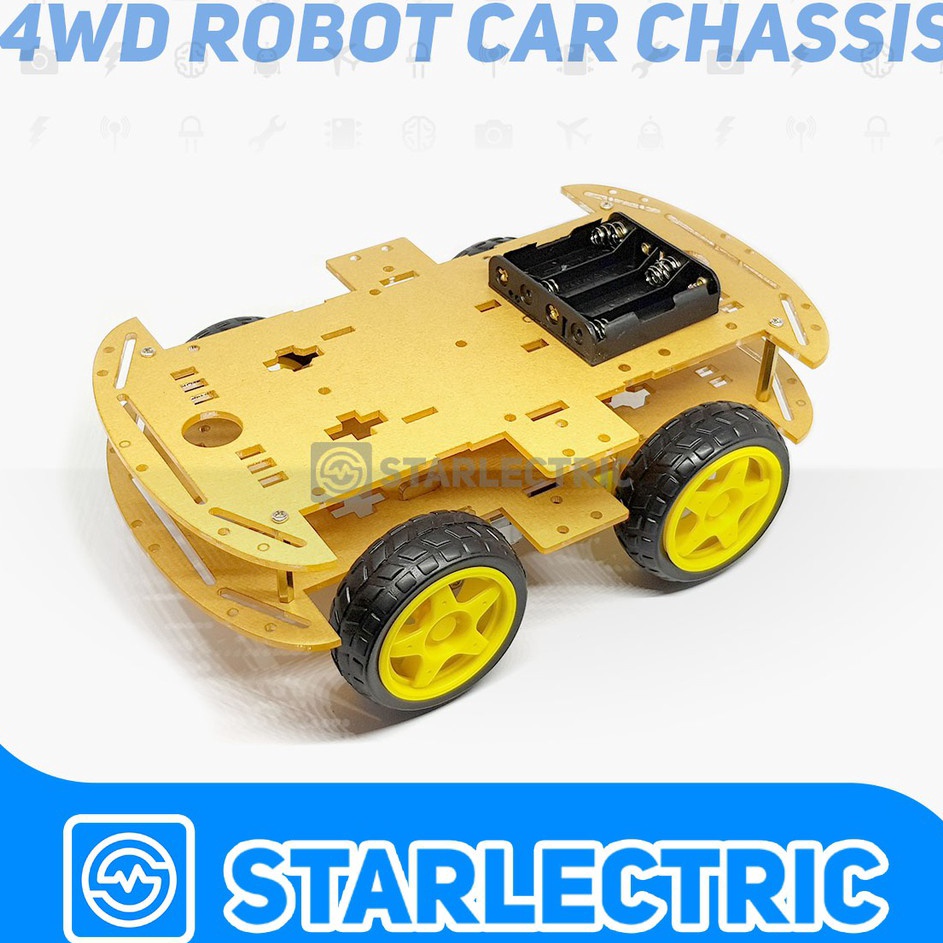 Jual Chasis Mobil Robot 4wd 4 wd Smart Car Chasis For Arduino | Shopee ...