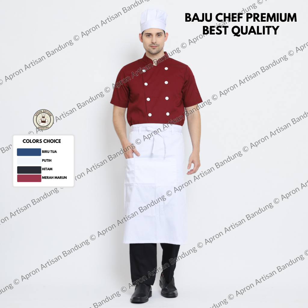 Jual Baju Koki Chef Jacket Koki Klasik Khusus Laki-Laki Lengan Pendek ...