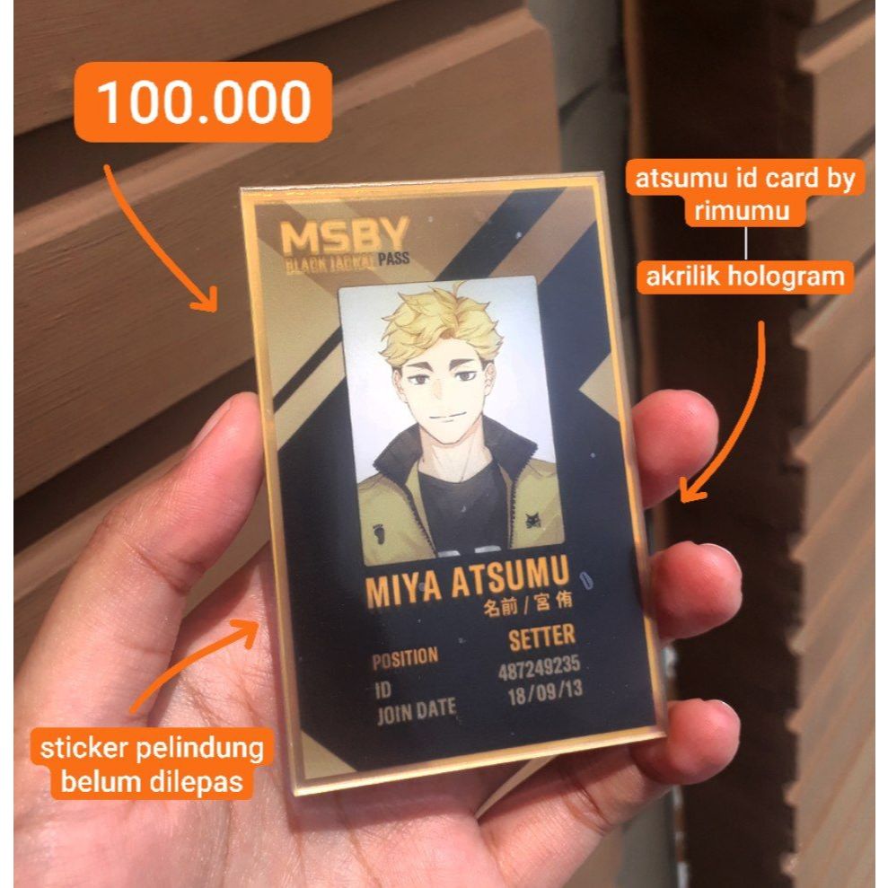 Jual [WAJIB CO PACKING] ACRYLIC ID CARD MIYA ATSUMU HAIKYUU BY RIMUMU HOLOGRAM | Shopee Indonesia