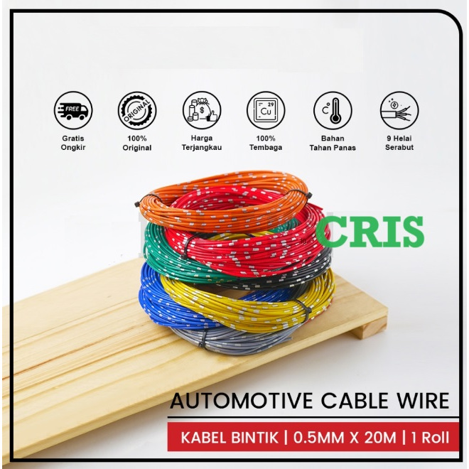 Jual 20 METER - Kabel Bintik AVS 0.5 MM Kabel Otomotif Body Mobil Motor Serabut Tembaga | Shopee ...