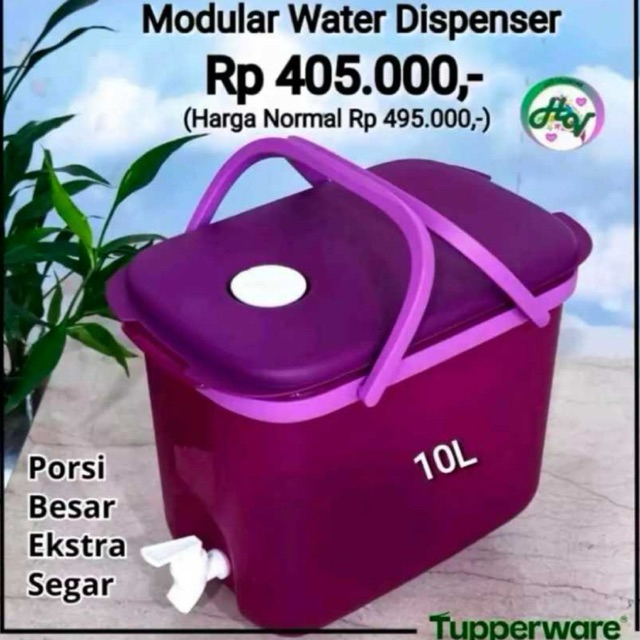Jual tupperware modular water dispenser 10 liter, dispenser meja 10L ...
