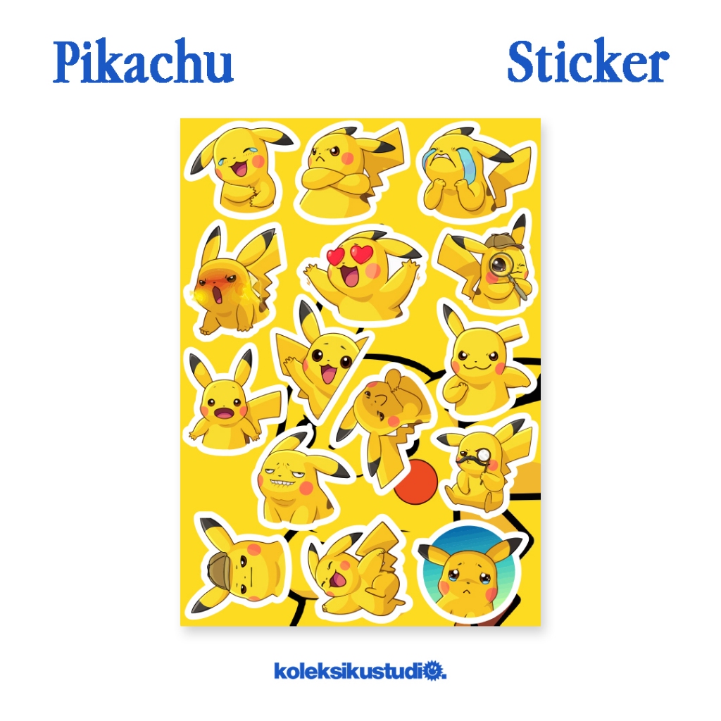 Jual Stiker Pikachu Sticker Kartun Cartoon Aesthetic Lucu Stiker HP ...