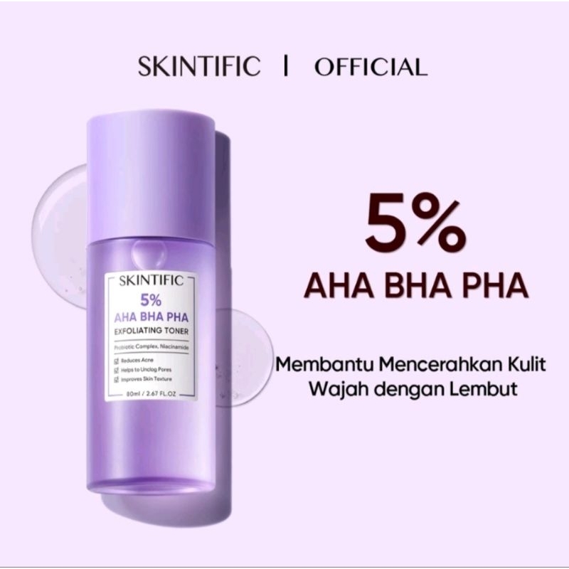 Jual Skintific 5% AHA BHA PHA Exfoliating Toner 80ml | Shopee Indonesia