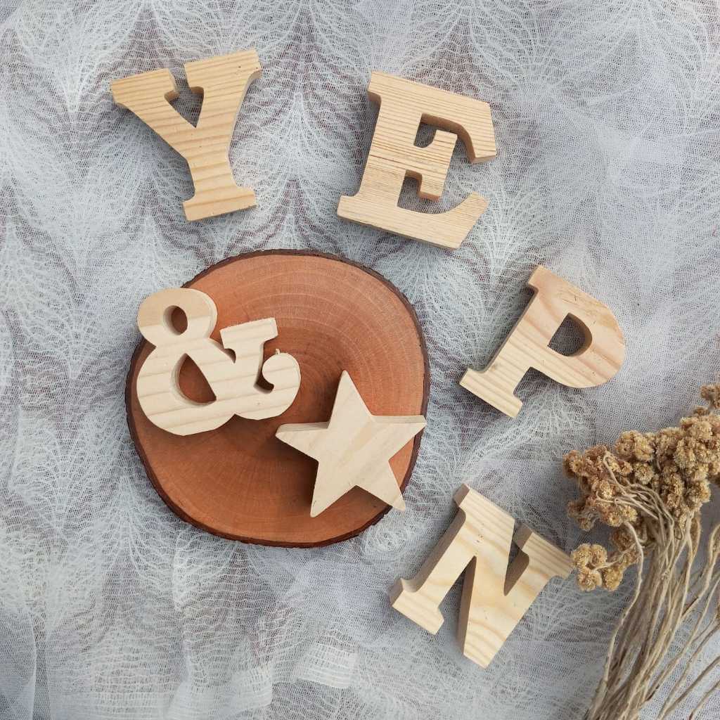Jual [paww.craft] Ukiran Huruf dan Angka kayu Alphabet / Huruf Kayu ...