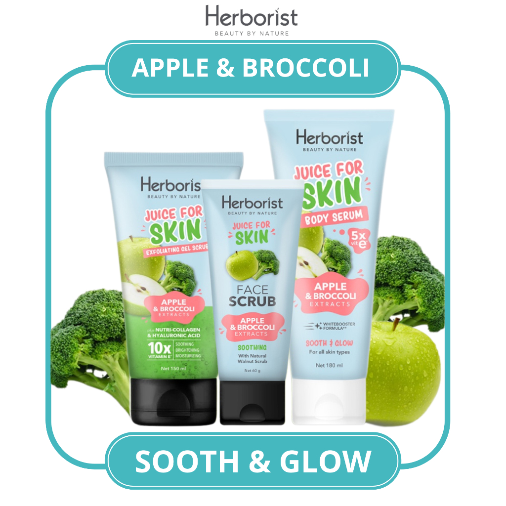 Jual HERBORIST Paket 3 in 1 Bundle Apple & Broccoli Body Serum + Face ...
