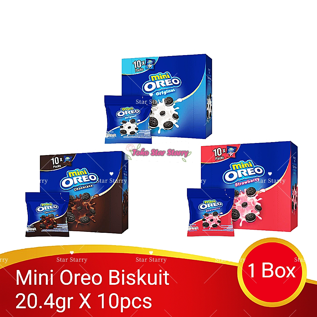 Jual [Per Pack] Mini Oreo Biskuit Strawberry Pcs 20.4g Untuk Traveling ...