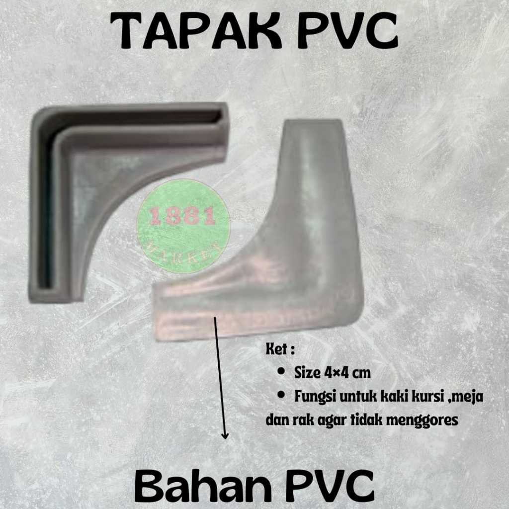 Jual TAPAK PVC / TAPAK SIKU RAK ALAS SIKU RAK LUBANG 4 X 4 / KARET SIKU ...
