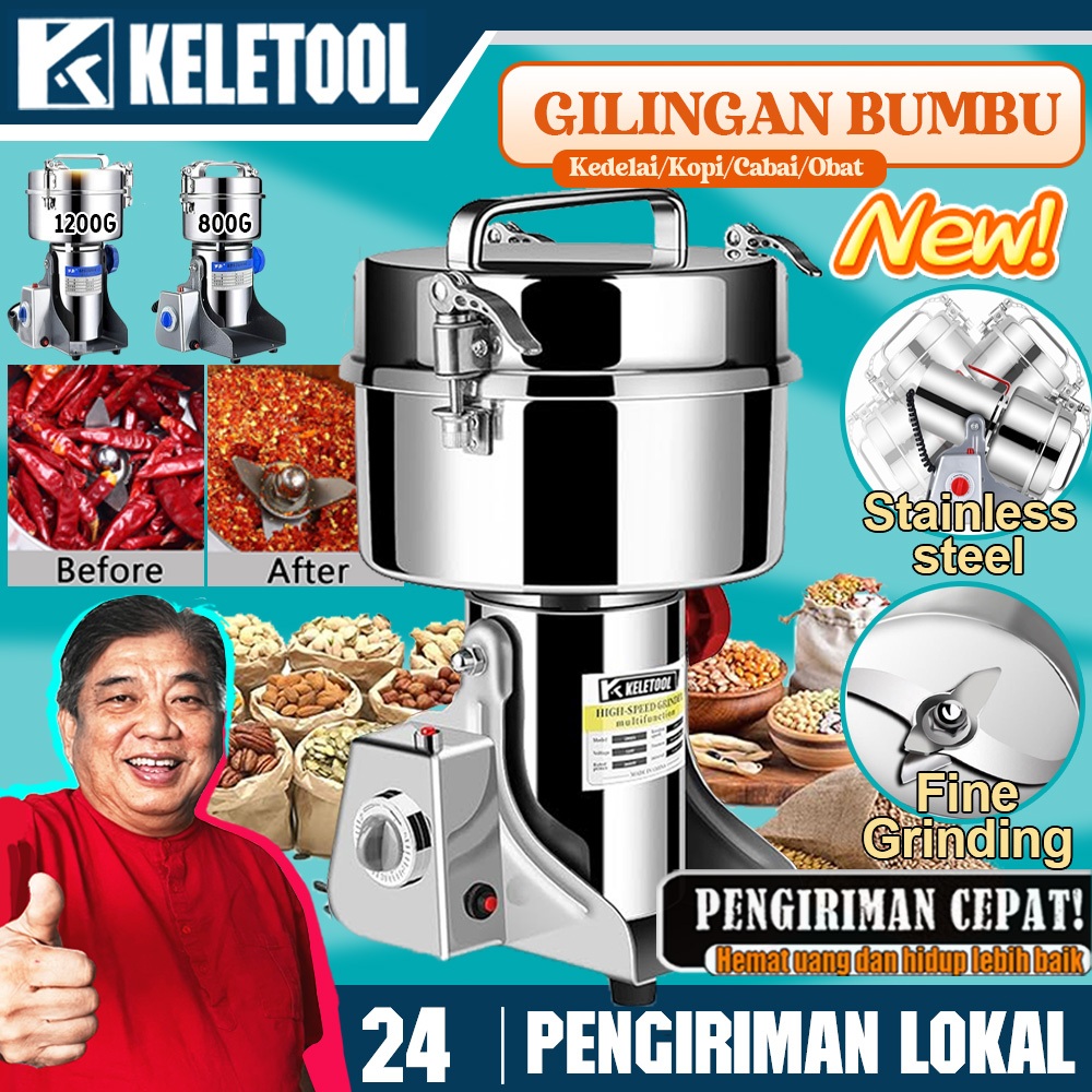 Jual grinder 800g mesin penggiling bumbu kering mesin giling tepung ...