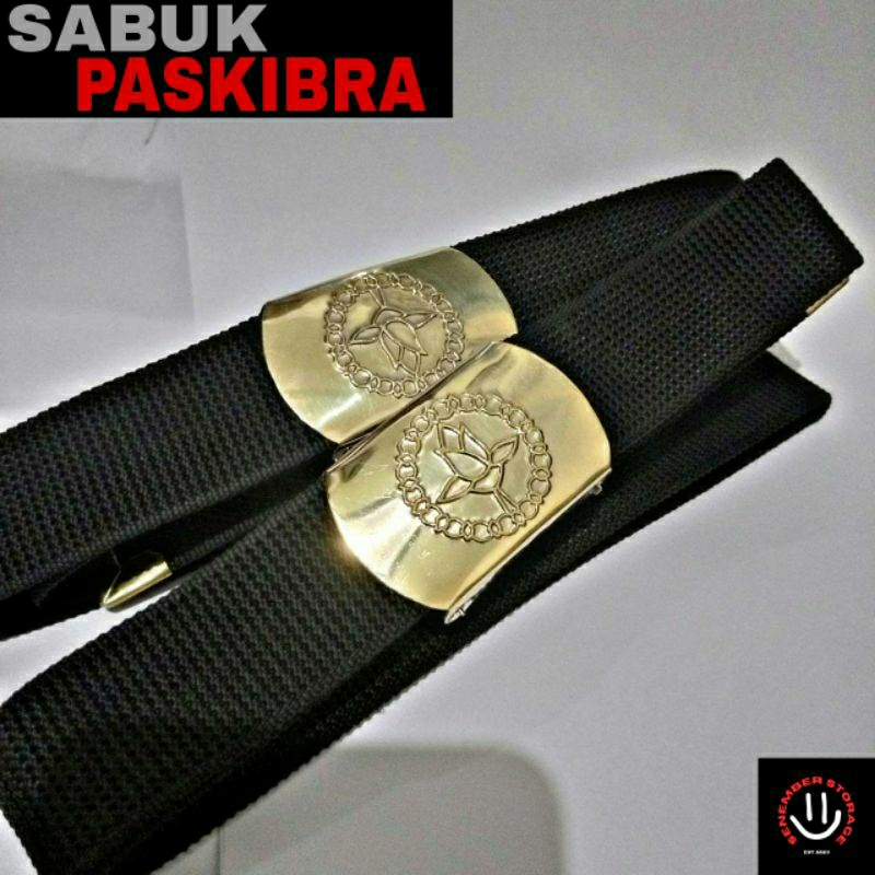 Jual SABUK PASKIBRAKA KUNINGAN LAMBANG TERATAI - IKAT PINGGANG PASKIBRA ...