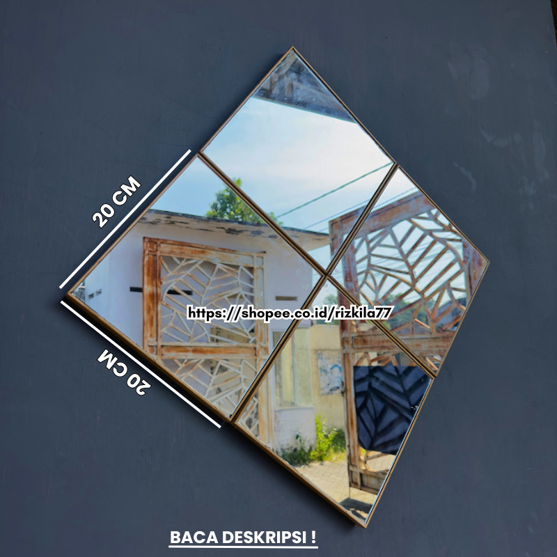 Jual Kaca Cermin Tempel Dinding Ukuran 20X20 Kotak Persegi Dekorasi ...