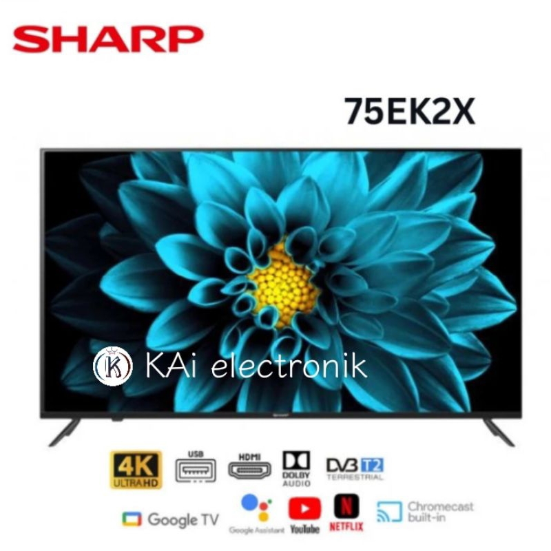Jual GOOGLE TV SHARP 75 inch NEW 2024 75EK2X | Shopee Indonesia