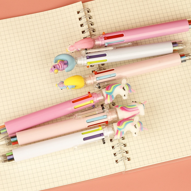 Jual Pena Unicorn Multicolor 6 Warna / Pena Mekanik 6 Warna Karakter ...